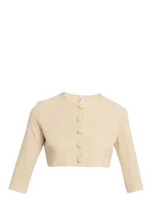 Lisa Marie Fernandez Lisa Marie Fernandez Seersucker Cropped Cardigan Natural