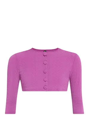 Lisa Marie Fernandez Lisa Marie Fernandez Seersucker Cropped Cardigan Rs