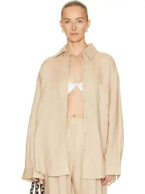 AEXAE Linen Woven Shirt - Beige