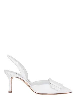 Manolo Blahnik Manolo Blahnik Maysli 70 Slingbacks White