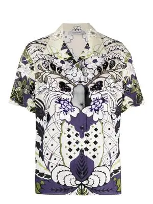 Valentino Garavani Arazzo-print Sequined Shirt - Neutrals