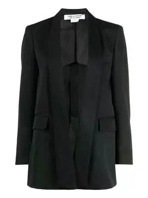 Comme Des Garçons Open-front Wool Blazer - Black