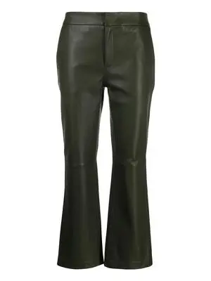 Red Valentino Cropped Leather Trousers - Green