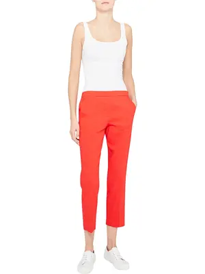 Theory Theory Treeca Good Linen Ankle Pants Scarlet