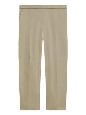 Theory Theory Treeca Good Linen Ankle Pants Soft Taupe
