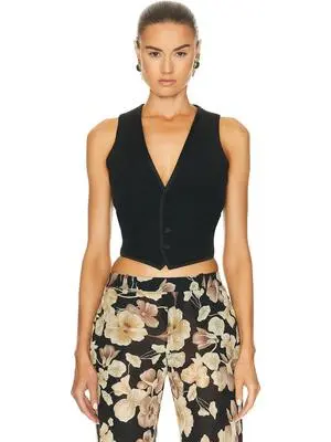 Saint Laurent Waistcoat Top - Nero