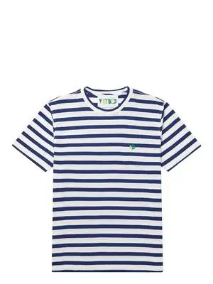 You Must Create Wild Ones Striped Organic Cotton-jersey T-shirt - Blue