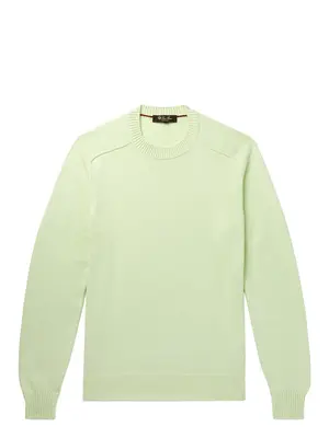 Loro Piana Cotton And Silk-blend Sweater - Green