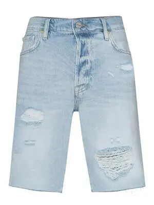 FRAME FRAME Le Slouch Distressed Bermuda Shorts