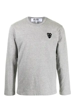 Play Comme Des Garcon Chest Logo-patch Jumper - Grey