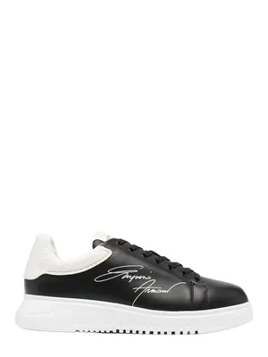 Emporio Armani Signature Logo Sneakers - Black