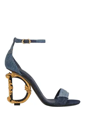 Dolce & Gabbana Dolce & Gabbana 105mm DG Heel Patchwork Sandals 8m800 Denim