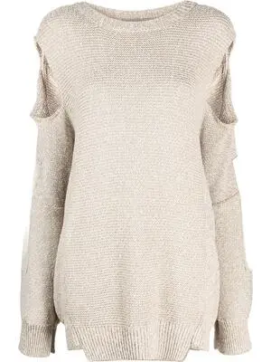 Stella McCartney Oversized Cut-out Jumper - Neutrals