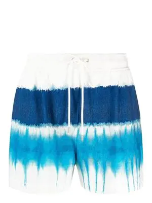 Alberta Ferretti Tie-dye Track Shorts - Blue