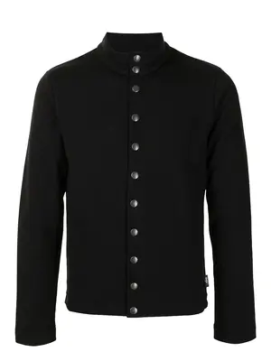 AGNÈS B. Nacre Snap-button Cotton Cardigan - Black