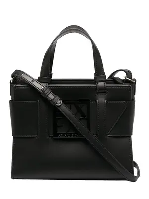 Armani Exchange Logo Plaque Tote Bag - Black