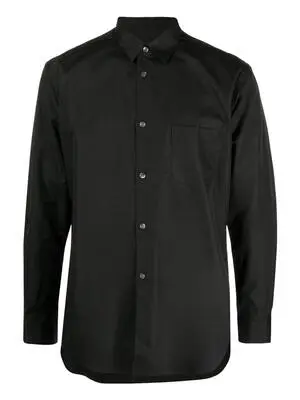 Comme Des Garçons Pointed Collar Cotton Shirt - Black