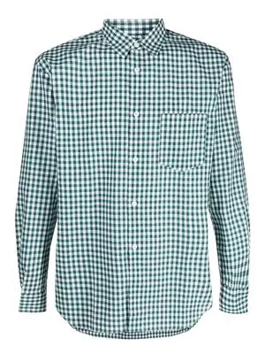 Comme Des Garçons Check-print Cotton Shirt - Green