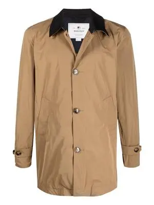 Woolrich Lightweight Cotton Jacket With Contrasting Collar - Neutrals