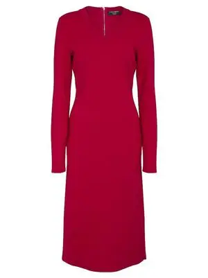 Dolce & Gabbana Stretch-wool Midi Dress - Red