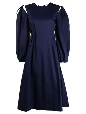 MSGM Long-sleeve A-line Dress - Blue