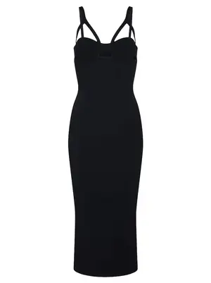 Khaite Honour Cutout Midi Dress - Black