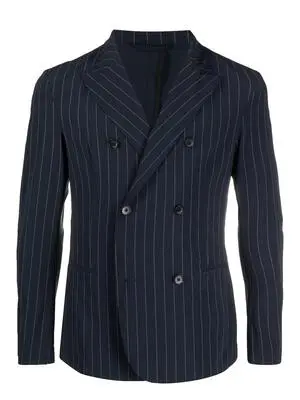 HYDROGEN Pinstripe Double-breasted Blazer - Blue