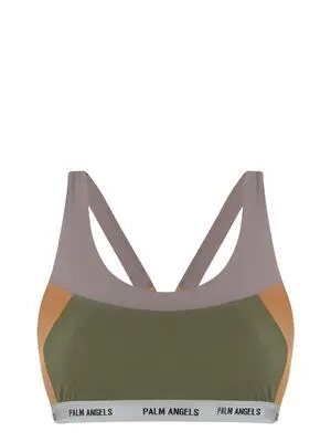 Palm Angels Colour-block Panelled Sports Bra - Grey