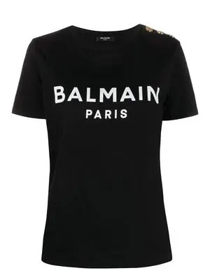 Balmain Logo-print Cotton T-shirt - Black