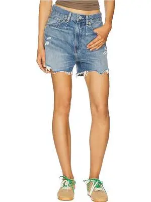 Denimist Brooke Denim Short - Blake With Madras Patchwork