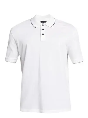 Giorgio Armani Tipped Polo Shirt - White