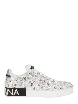Dolce & Gabbana Portofino Embroidered Sneakers - White