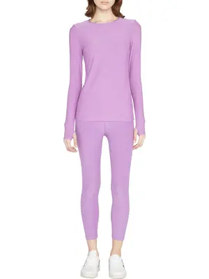 Beyond Yoga Beyond Yoga Classic Crew Pullover With Thumbholes Bright Iris Heath