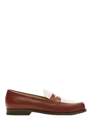 SCAROSSO Havana Color Block Loafers - Brown