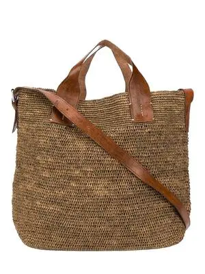 IBELIV Woven Raffia Tote - Neutrals