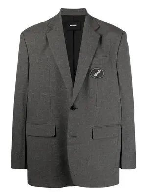 We11Done Notched-lapels Single-breasted Blazer - Grey