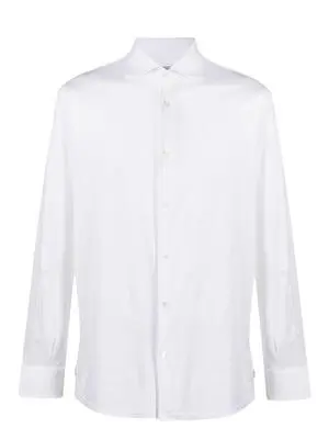 Fedeli Plain Button-down Shirt - White
