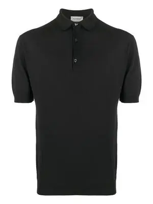 John Smedley Short Sleeve Polo Shirt - Black