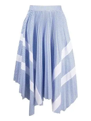PALM ANGELS Palm Angels Asymmetric Pinstriped Pleated Midi Skirt