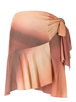 AMIR SLAMA Paneled Gradient Wrap Skirt - Neutrals