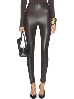 Commando Commando Faux Leather Legging In Brown. Espresso