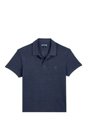 Vilebrequin Pyramid Linen Polo Shirt - Navy