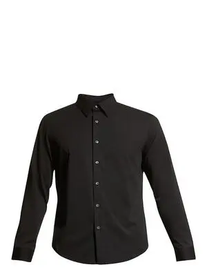 Theory Sylvain Shirt In Structure Knit Black