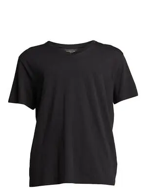 Vince Short-sleeve V-neck Jersey T-shirt, Gray Black
