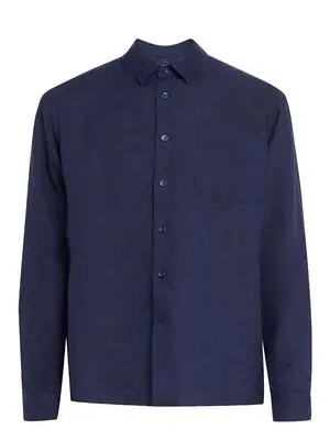 Vilebrequin Caroubis Linen Pocket Sport Shirt - Navy