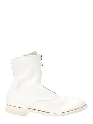 Guidi Zipped Ankle Boots - White