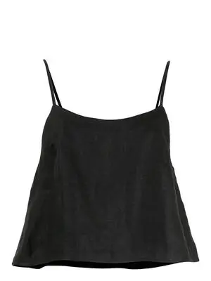 Bondi Born Flared Cropped Slip Top Black
