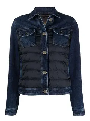 MOORER Quilted Denim Jacket - Blue