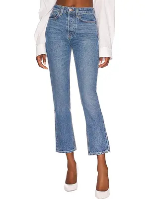 GRLFRND Karolina High-rise Straight Crop - Golden Gate