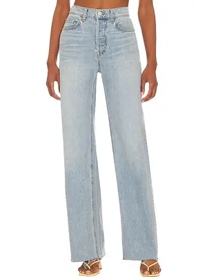 GRLFRND Brooklyn High-Rise Straight Jeans Crystal Cove